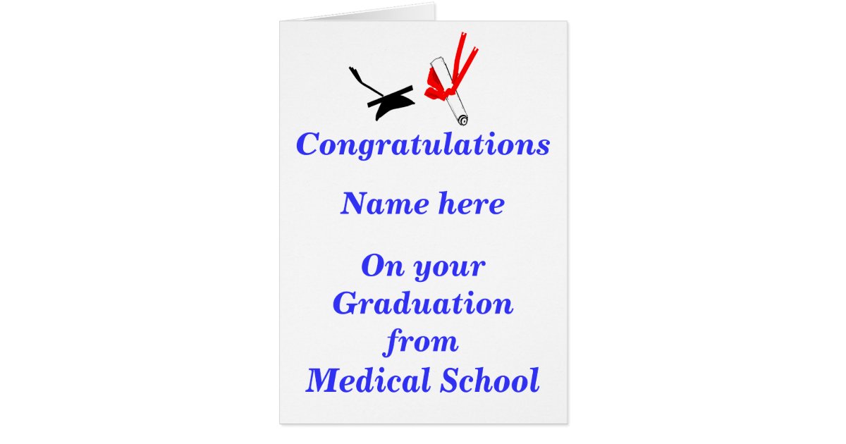 Medical School Graduation Congratulations Card | Zazzle.com