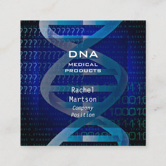 Medical Science DNA Modern Square Business Card | Zazzle