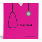 Medical Scrubs Doctor Nurse Dark Hot Pink Custom B 3 Ring Binder | Zazzle