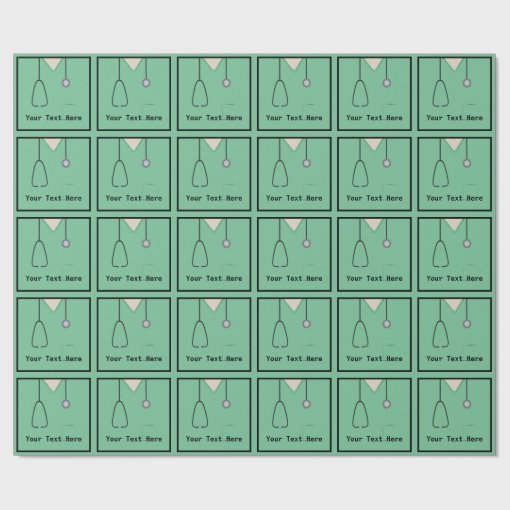 Medical Scrubs Doctor Nurse Light Green Wrap Wrapping Paper | Zazzle