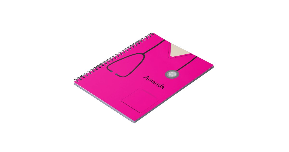 Medical Scrubs Hot Pink Notebook | Zazzle
