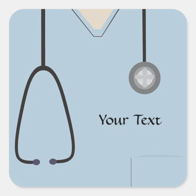 Medical Scrubs Light Blue Sticker | Zazzle