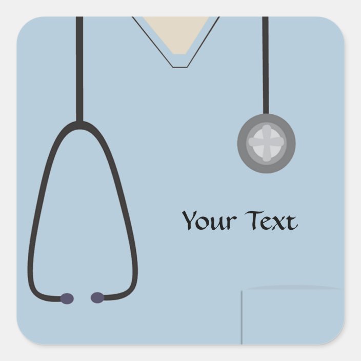 Medical Scrubs Light Blue Sticker | Zazzle.com