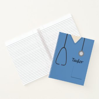 Medical Scrubs Nurse Doctor Blue Notebook | Zazzle