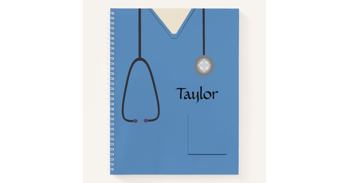Medical Scrubs Nurse Doctor Blue Notebook | Zazzle