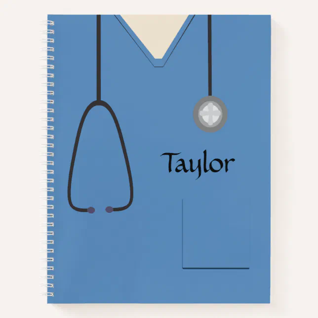 Medical Scrubs Nurse Doctor Blue Notebook | Zazzle