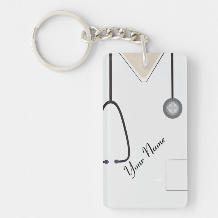 Medical Scrubs Nurse Doctor Steth White Acrylic Keychain | Zazzle.com