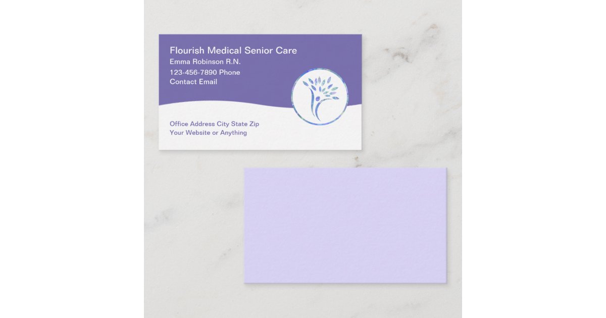 Medical Senior Care Theme Business Cards | Zazzle