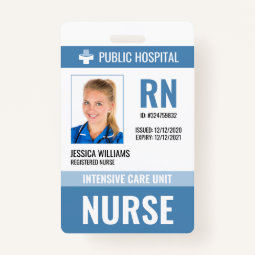 Medical Staff Hospital Nurse ID Badge | Zazzle