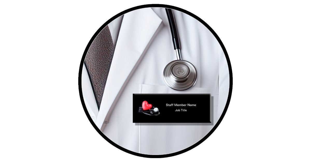 Medical Staff Professional Name Tag | Zazzle