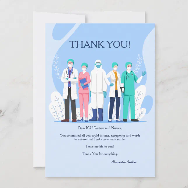 Medical Staff Thank You Card | Zazzle