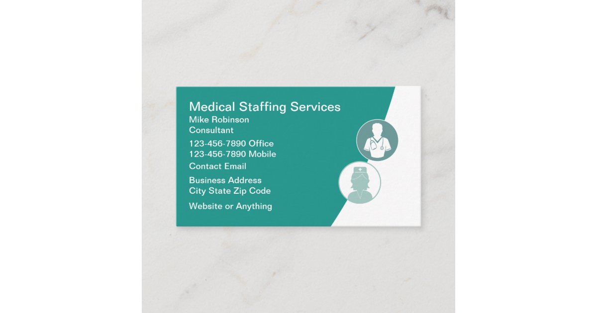 Medical Staffing Human Resources Business Cards | Zazzle