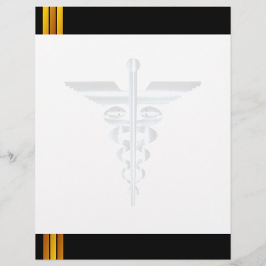 Medical Symbol Asclepius Caduceus watermark Letter | Zazzle.com
