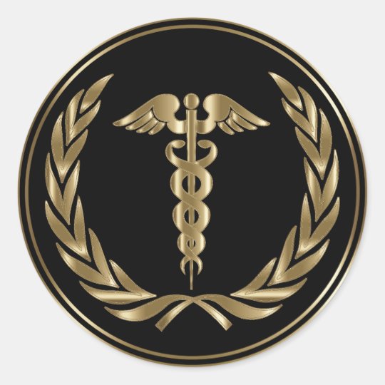 Medical Symbol Design Classic Round Sticker | Zazzle.com