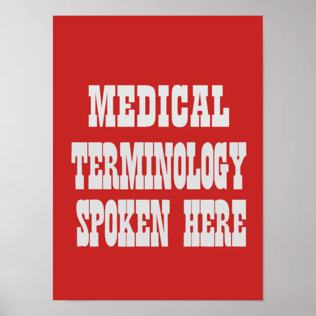 Medical terminology poster | Zazzle