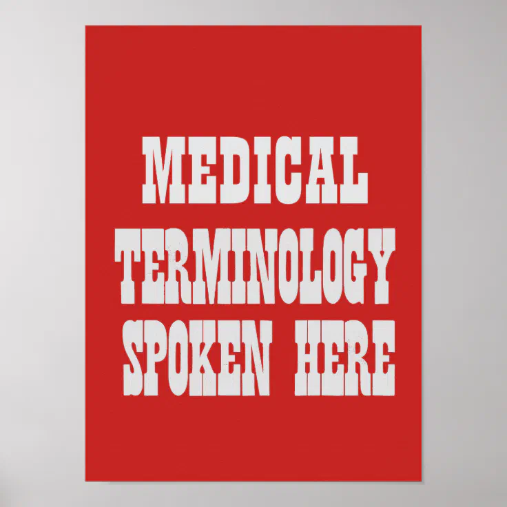 Medical terminology poster | Zazzle