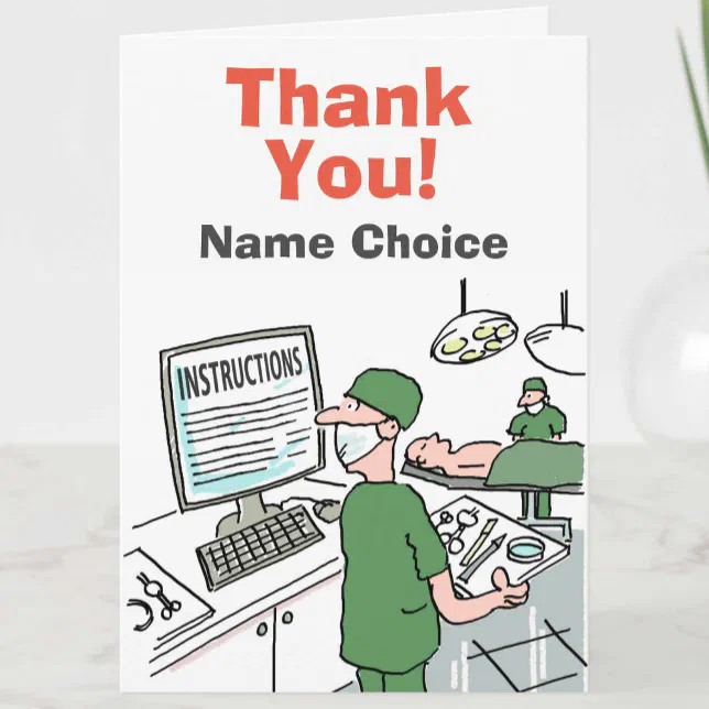 Medical Thank You Card to Personalise Inside | Zazzle