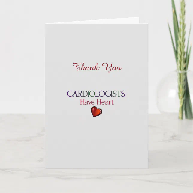 Medical Thank You Cardiologist Card | Zazzle