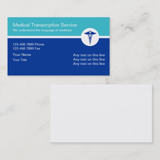 Medical Transcription Business Cards | Zazzle