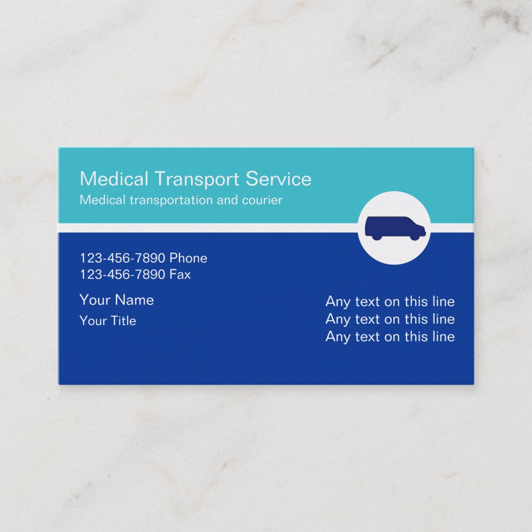 Medical Transport Business Cards | Zazzle