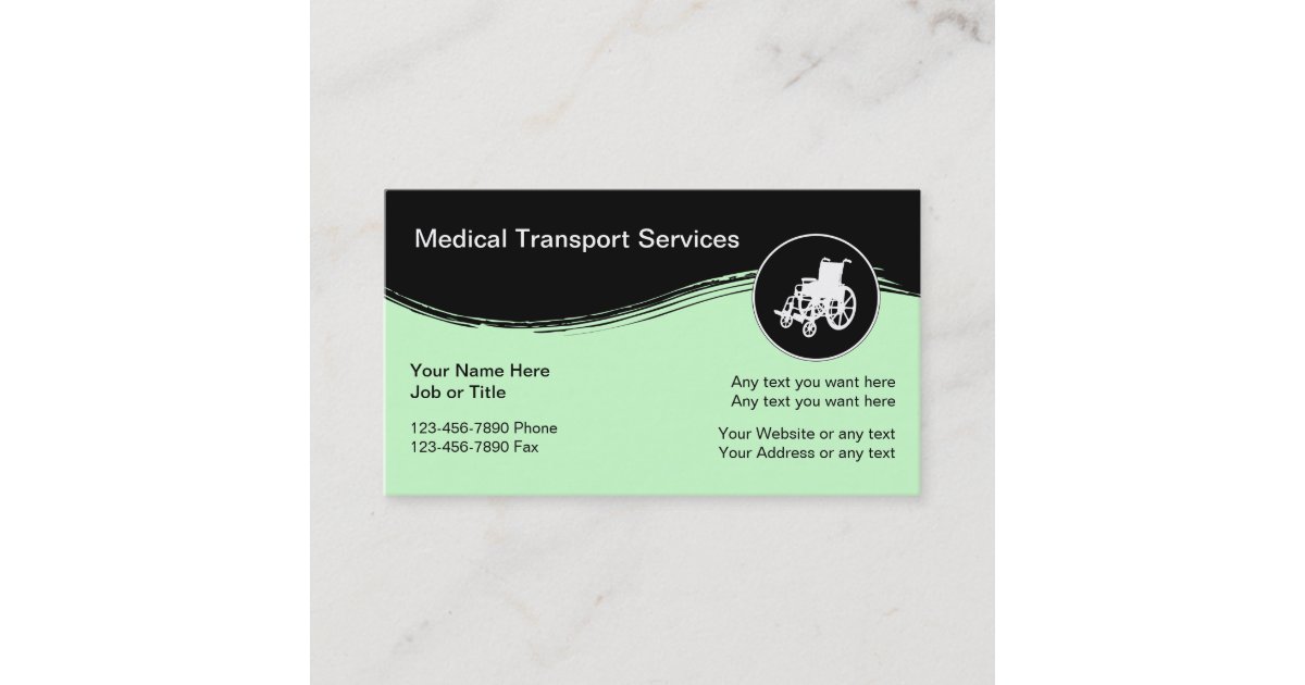 Medical Transport Business Cards | Zazzle.com
