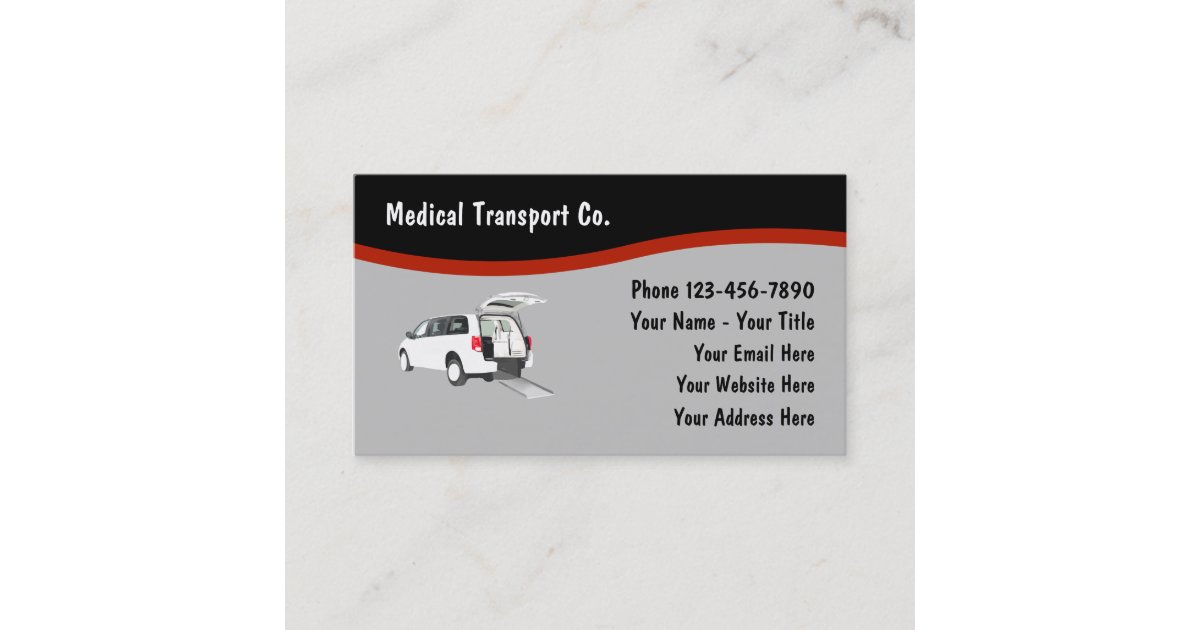Medical Transport Vehicle Business Card | Zazzle