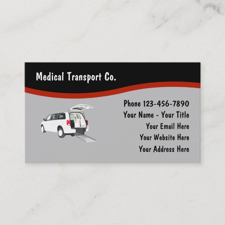 Medical Transport Vehicle Business Card | Zazzle