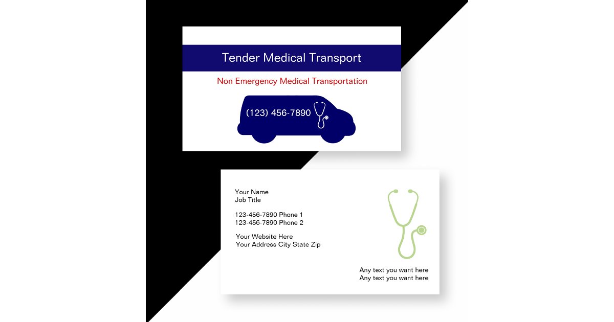 Medical Transportation Business Cards | Zazzle