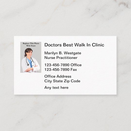 Medical Walk In Clinic Nurse Practitioner Business Card | Zazzle.com