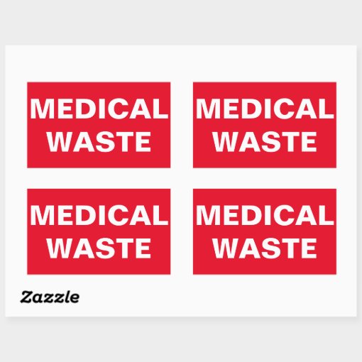 Medical Waste Sign Rectangular Sticker | Zazzle
