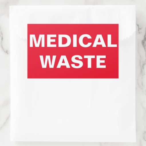 Medical Waste Sign Rectangular Sticker | Zazzle
