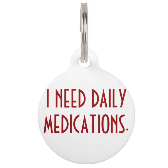 Medication Alert Dog Tag | Zazzle