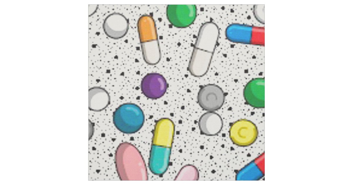 Medication Nurse Pharmacy Doctor Pill Design Fabric | Zazzle