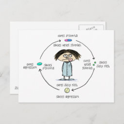 Medicinal Cures and Causes Funny Cartoon Postcard | Zazzle