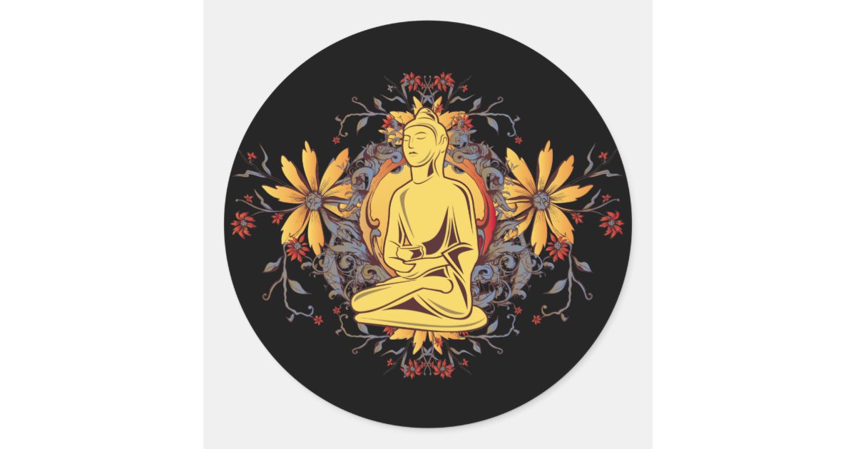 Medicine Buddha in Meditation Classic Round Sticker | Zazzle