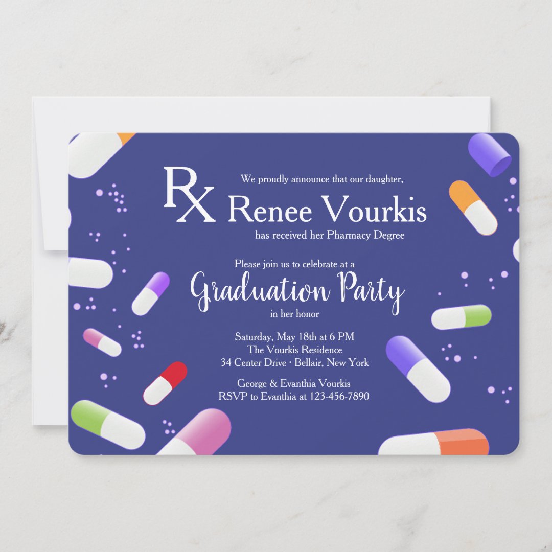 Medicine Capsules Graduation Party Invitation | Zazzle