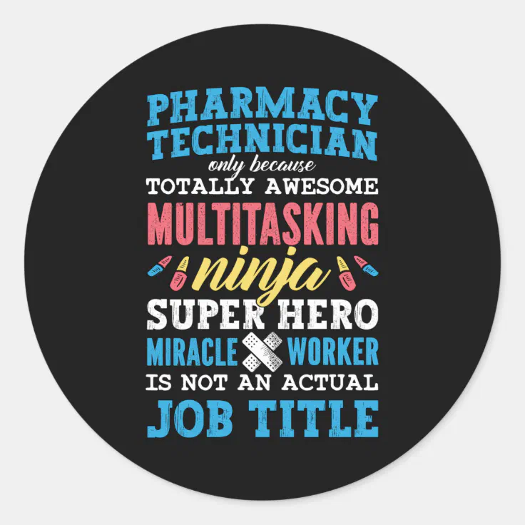Medicine Hero Pharmacy Technician Tech Pharmacist Classic Round Sticker ...