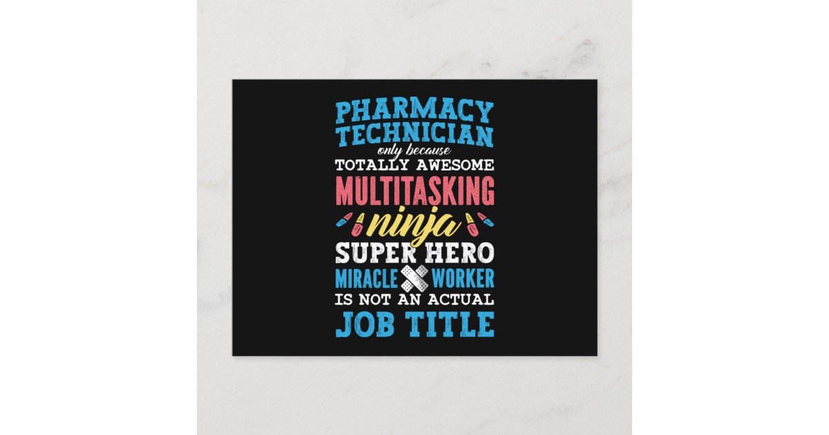 Medicine Hero Pharmacy Technician Tech Pharmacist Postcard | Zazzle