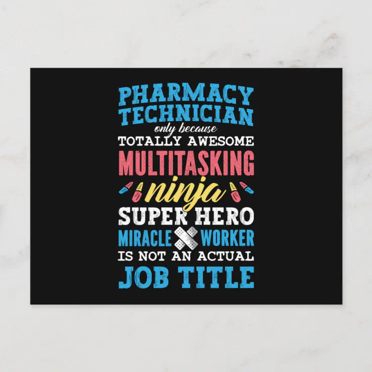 Medicine Hero Pharmacy Technician Tech Pharmacist Postcard | Zazzle