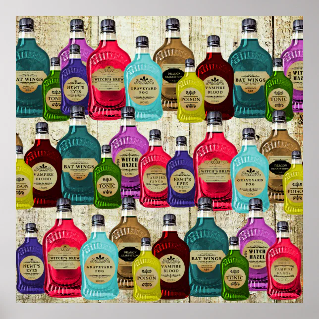 Medicine Man Magic Potion Apothecary Tonic Bottles Poster | Zazzle