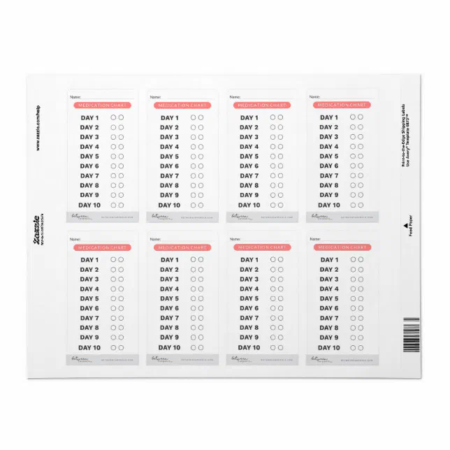 Medicine Tracker Labels | Zazzle