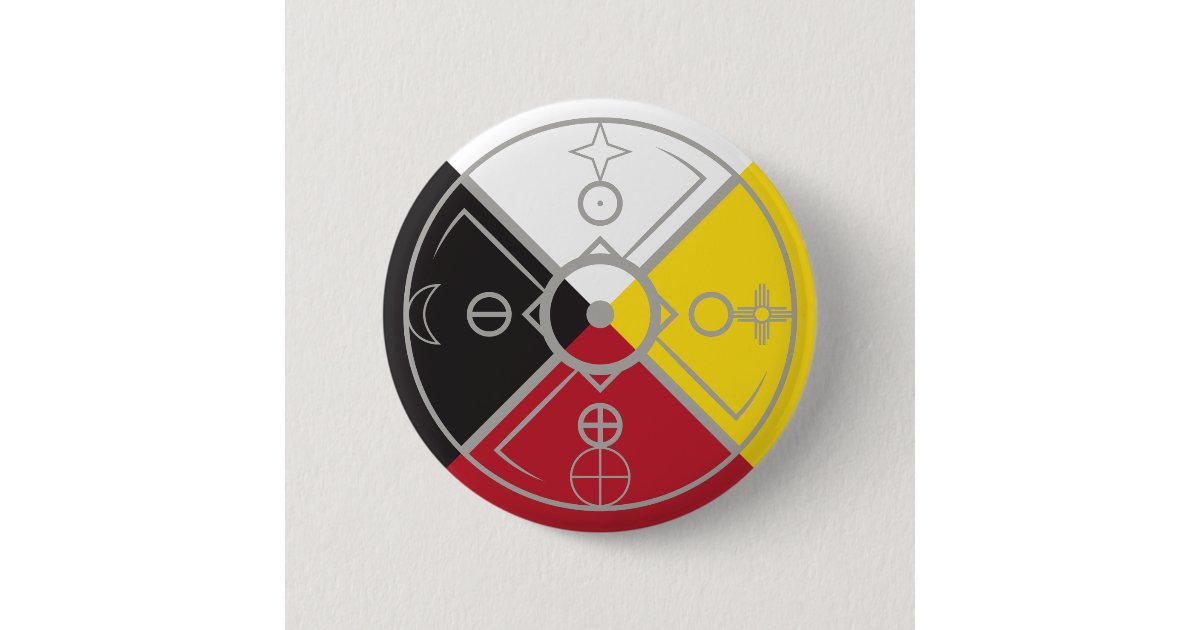 medicine wheel sacred hoop button | Zazzle