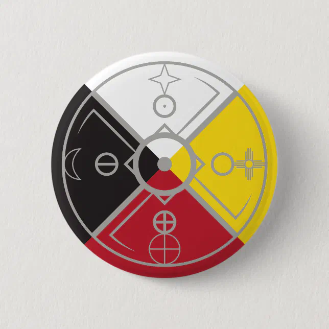 medicine wheel sacred hoop button | Zazzle