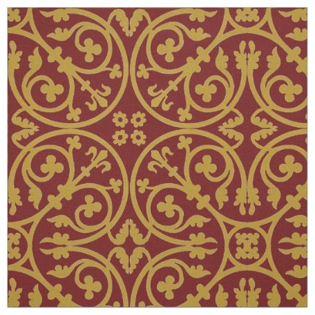 Medieval Fleur De Lis Pattern Fabric | Zazzle