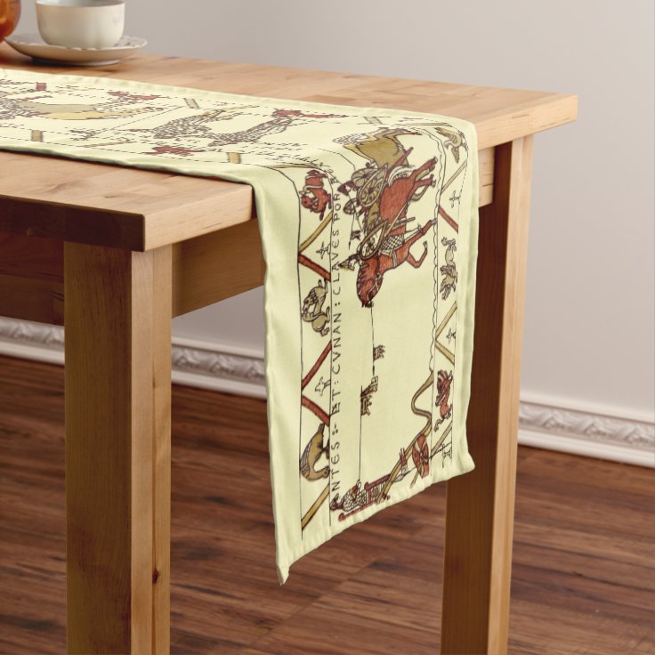 Medieval Anglo-Saxon The Bayeux Tapestry Long Table Runner | Zazzle