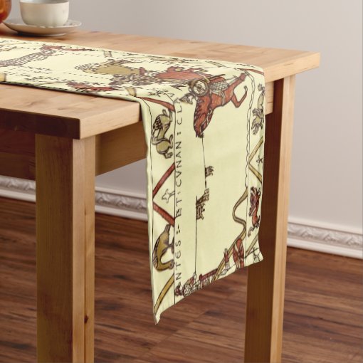Medieval Anglo-Saxon The Bayeux Tapestry Short Table Runner | Zazzle