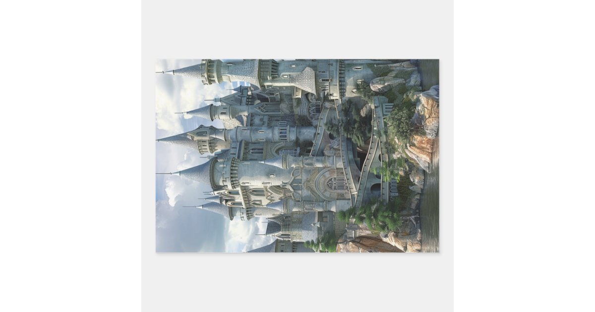 Medieval Architecture Castles Decoupage Wrapping Paper Sheets | Zazzle