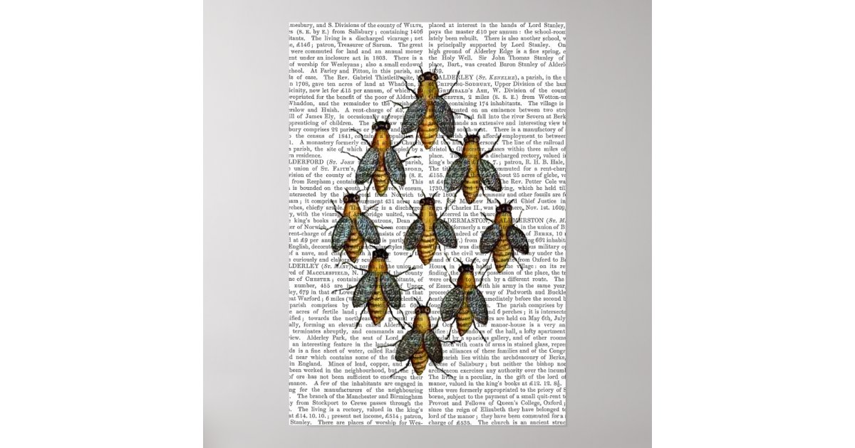 Medieval Bees Poster | Zazzle