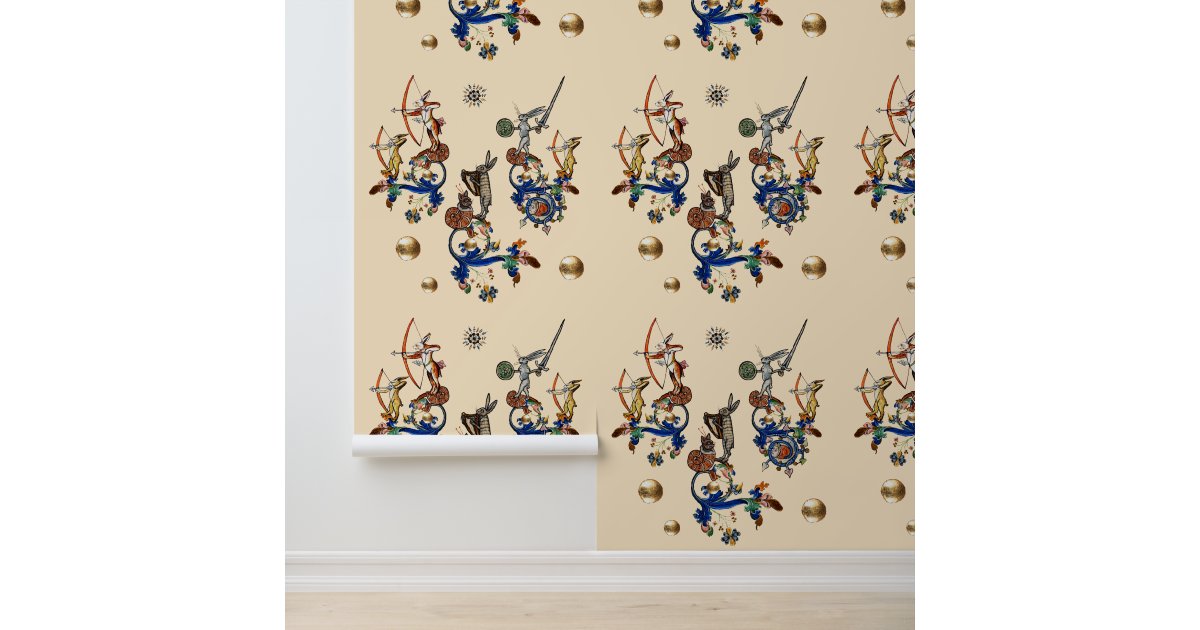 MEDIEVAL BESTIARY,Archer Killer Rabbits with Sword Wallpaper | Zazzle