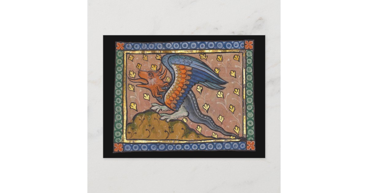 Medieval Bestiary Dragon c. 1270 Postcard | Zazzle